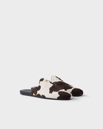 Prada Mules aus bedrucktem Leder