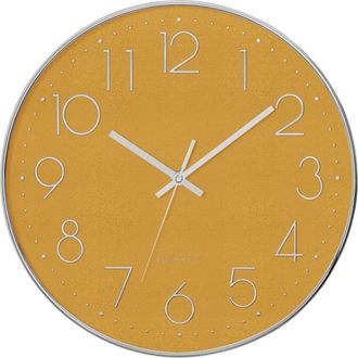 Atmosphera Silent Wanduhr Schlafzimmer-Uhr mit Silent-Mechanik grau 30 cm Durchmesser, Farbe:Gelb
