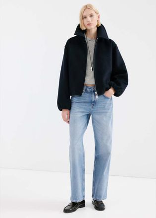 Mango Jean droit taille basse bleu moyen - Femme - 36 - MANGO