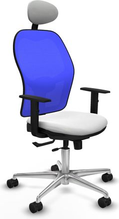 Piqueras y Crespo Schreibtischstuhl aus Stoff mit 1D-Armen, h&ouml;henverstellbare Lendenwirbelst&uuml;tze und festes Kopfteil, ausgestattet mit Syncro/Traslack und injiziertem S