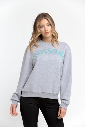 Trussardi Pull en coton gris pour femme