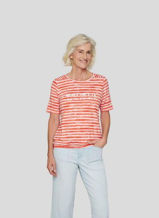 Rabe Rundhalsshirt im Streifen-Look und mit Nieten-Details