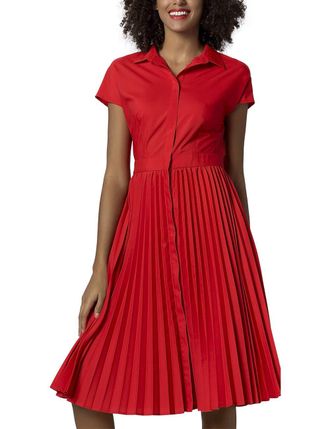 Apart Fashion Damen Dress with Plissee Kleid, Rot (Rot Rot), (Herstellergr&ouml;&szlig;e: 34)