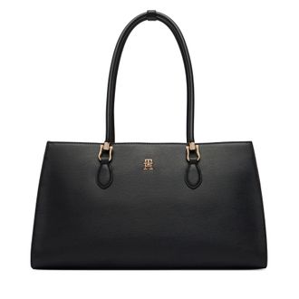 Tommy Hilfiger Handtasche Tommy Hilfiger Th Grace Satchel AW0AW18750 Schwarz