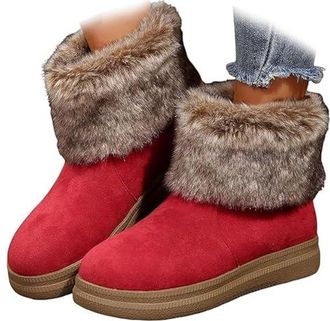 Generic Bottines pour femme - Doublure polaire - Chaude - Semelle &eacute;paisse - Confortable - En coton - D&eacute;contract&eacute;e - Antid&eacute;rapante - Pour lhiver et lext&eacute;rieur,