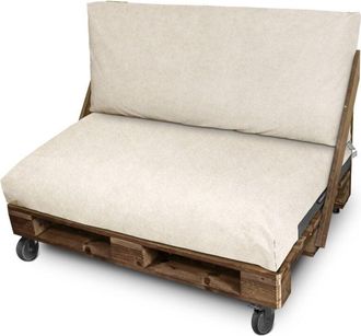 Happers Coussin palette en simili cuir dextérieur Patagonia Perle Dossier 80x45x25 Patagonia Perle