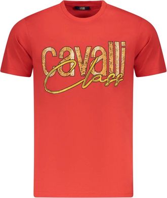 Cavalli Homme, Tops, Rouge, Taille: L T-shirt &agrave; Manches Courtes