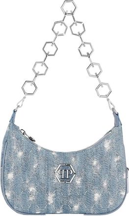 Philipp Plein Hobo Bags - Schultertasche Monogram Mit Schmucksteinen - Gr. unisize - in Blau - f&uuml;r Damen