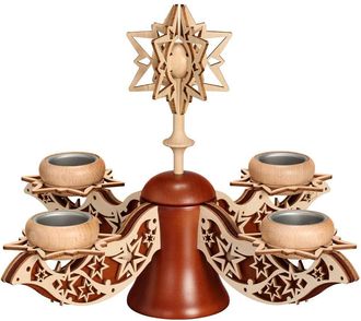 Rudolphs Schatzkiste Adventsleuchter Stern mit Teelichter Natur-braun BxHxT 39x27x39cm NEU Weihnachten Leuchter Advent Schmuck Kerzenschmuck Tischschmuck Holzschmuck Holz 