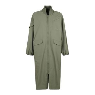 Ganni Oversized Seersucker Shell Coat - - Coats - Damen - Gr&uuml;n - S/M