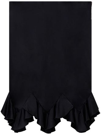 Stella McCartney jupe mi-longue en satin à volants - Noir