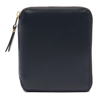 Comme Des Gar&ccedil;ons Navy Leder Line Wallet - - Accessories - Damen - Blau - ONE SIZE