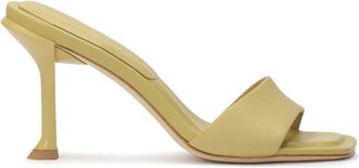 Kazar Femme, Chaussures, Vert, Taille: 37 EU Mules en cuir avec un talon en forme de coupe