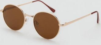 Mango Lunettes de soleil monture m&eacute;tallique ronde or - Femme - Taille unique - MANGO