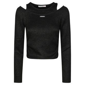 Patrizia Pepe Femme, Pulls, Noir, Taille: 46 FR Felpa Top Effetto Doppio Capo