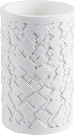 Spirella Zahnputzbecher Zahnb&uuml;rstenhalter Polyresin Agda 7,3x11,5 cm Wei&szlig; Matt, Harz, White