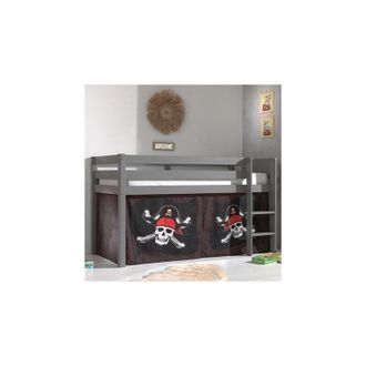 M&S Collection M&s - Lit surélevé avec échelle gris décor pirates - pino