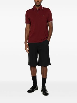 Emporio Armani Logo Cotton Polo - Burgundy