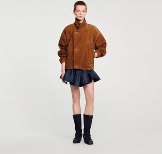 Sandro Oversize-Wildlederjacke