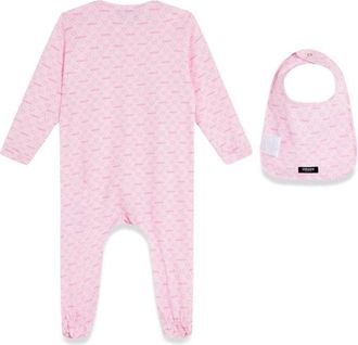 Versace Cotton Jersey with Hearts Print Jersey Gift Set - Pink
