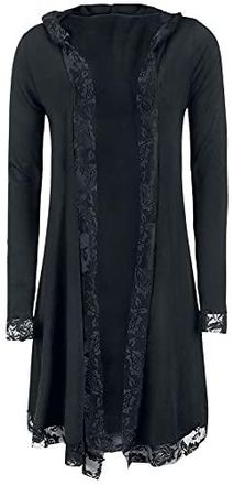 Gothicana by EMP Forplay Gothicana by EMP Femme Cardigan Long Noir avec Dentelle 5XL