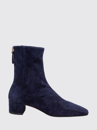 Aquazzura Bottines Saint Honor&egrave; en daim &agrave; bout carr&eacute;