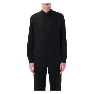 Lardini Oversized Leinen- und Lyocellhemd - - Shirts - Herren - Schwarzk - 3XL