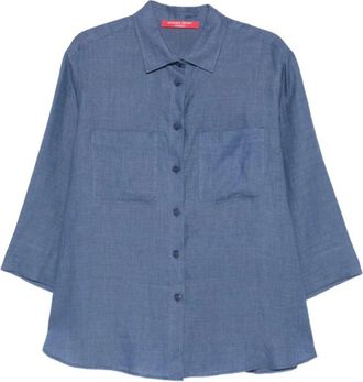Marina Rinaldi Femme, Blouses et Chemises, Bleu, Taille: 46 FR Chemise boutonn&eacute;e