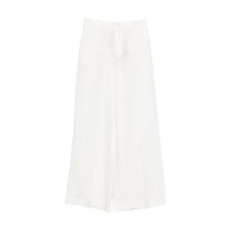 Twinset Femme, Pantalons, Blanc, Taille: 38 FR Wide Pantalons