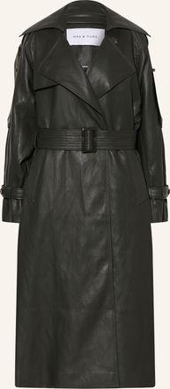 Mrs & Hugs Mrs & Hugs Trenchcoat In Lederoptik gruen