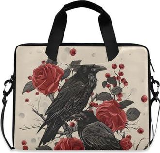 Alaza Sac pour ordinateur portable de 40,6 à 15,6 pouces, motif paon et fleurs, sac pour ordinateur portable de 40,6 cm, sac fourre-tout pour femme, homme, 