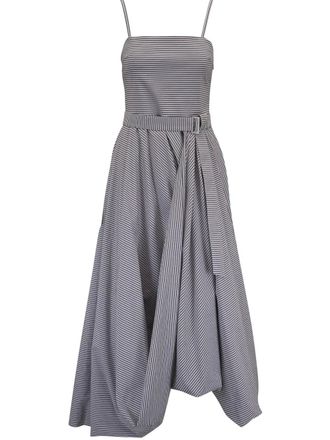 Brunello Cucinelli Gestreiftes Midikleid - Braun
