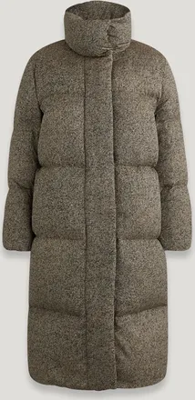 Belstaff Belstaff Grasmoor Mantel für Damen Oak Tweed Jacquard Nylon Gebranntes Eichenbraun XS