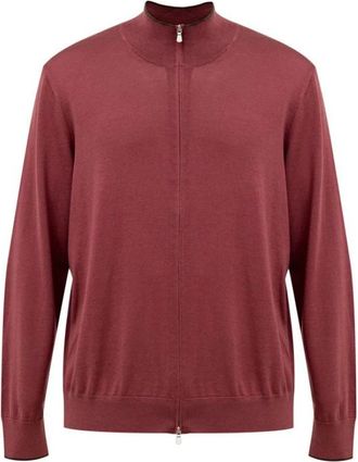Gran Sasso Lang&auml;rmliger Zipper-Pullover - - Knitwear - Herren - Rot - L