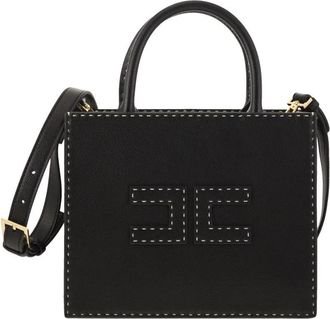 Elisabetta Franchi Shopper & Totes - Small Tote With Contrast Stitching - Gr. unisize - in Schwarz - für Damen