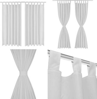 vidaXL Vorhänge Gardinen aus Satin 2-teilig 140 x 245 cm Weiß - Satin Vorhänge - Weiße Vorhänge - Wohnraumdekoration - Fensterdeko - Gardinen - Home & Living