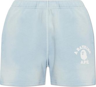 A Bathing Ape A Bathing Ape, Femme, Shorts, Bleu, Taille: 36 FR Logo Shorts