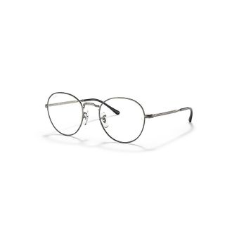 Ray-Ban Round Metal Optics II Antik-gunmetal Fassung Klar Glas 49-20