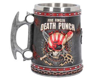 Nemesis Now B4654N9 Fünf-Finger-Death Punch Bierkrug, 15 cm, Harz mit Edelstahl-Einsatz, Schwarz