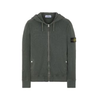Stone Island Zip-up Kapuzenpullover - - Sweatshirts & Hoodies - Herren - Gr&uuml;n - S
