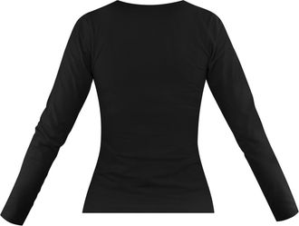 Janice Langarmshirt 4 x Damen Langarmshirt Nimes Figurbetonter Pullover aus Baumwolle