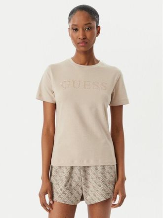 Guess T-Shirt V6RI20 J1314 Beige Regular Fit