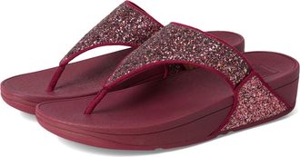FitFlop Damen Lulu Multi-Tonal Glitter Toe-Post Sandale, Rubin-Mix, 42 EU