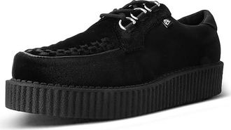 T.U.K. Anarchic Creeper - Chaussures pour Hommes et Femmes - Couleur Velvet Black - Chaussures de Style Punk, Gothique et Rocker - Chaussures à Lacets en Dai