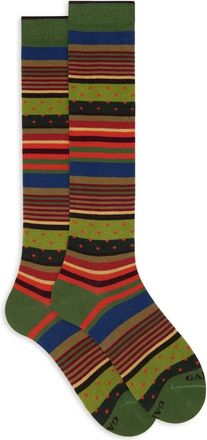 Gallo Gallo, Femme, Sous-vêtements, Multicolore, Taille: ONE Size Chaussettes Longues en Coton avec Rayures et Pois