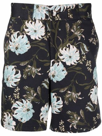 Erdem short chino à fleurs - Noir