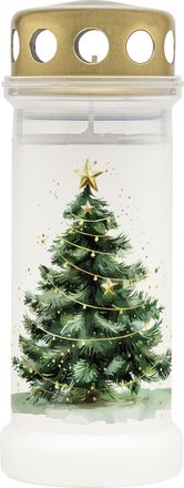 Bolsius Bolsius Grablicht - Wei&szlig; mit Motiv - 12 St&uuml;ck - Christmas - L&auml;nge Brenndauer 70 stunden - Trauerkerze & Gedenkst&auml;tte Kerzen - Sauberes Abbrennen - Ohn