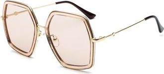 Generic Lunettes de soleil hommes et femmes grand cadre vacances f&ecirc;te plage conduite lunettes de soleil(Clear)