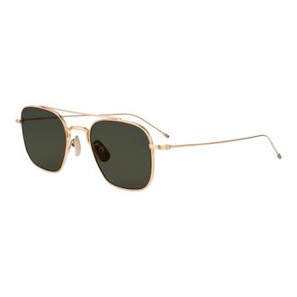 Thom Browne unisex, Accessoires, Jaune, Taille: 50 MM Titanium Squared Aviator Lunettes de soleil