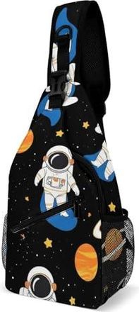 Generic Sacoche Port&eacute; &eacute;paule Dessin anim&eacute; de fus&eacute;e astronaute spatiale Mode Sling Bag R&eacute;glable Sac Poitrine pour Voyage &eacute;cole Homme